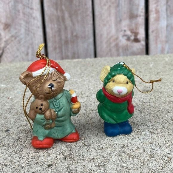 Vintage | Holiday | Vintageholiday Christmasornament Teddy Bear Mouse Ceramic | Poshmark